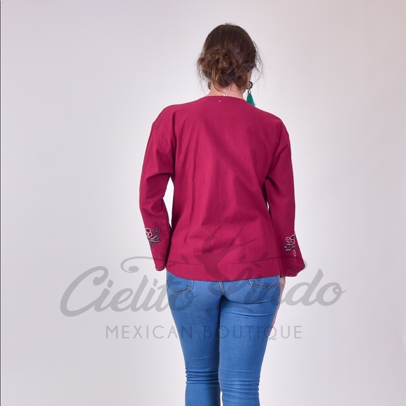 Cielito Lindo | Tops | New Handmade Beaded Boho Blouse Floral Sequined ...